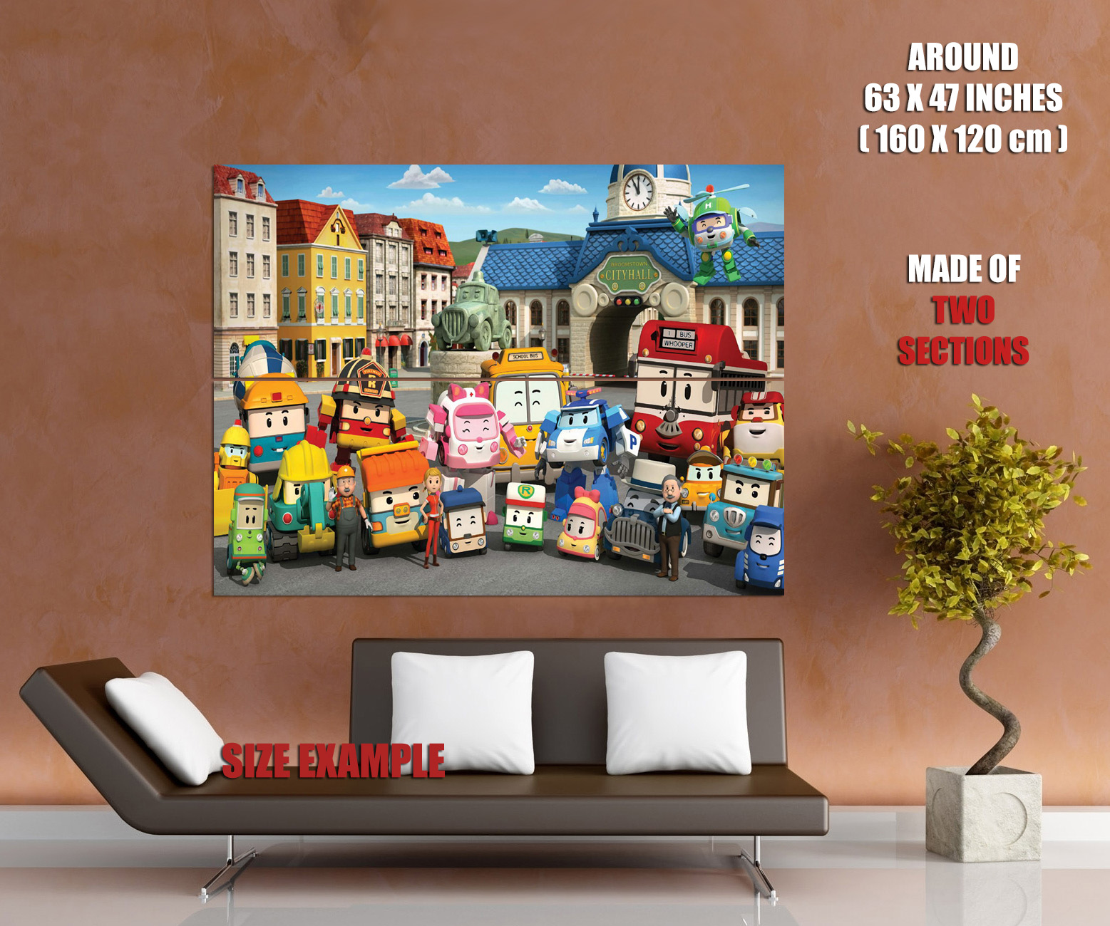 V8083 Robocar Poli All Characters City Cartoon Kids Cool Decor WALL ...